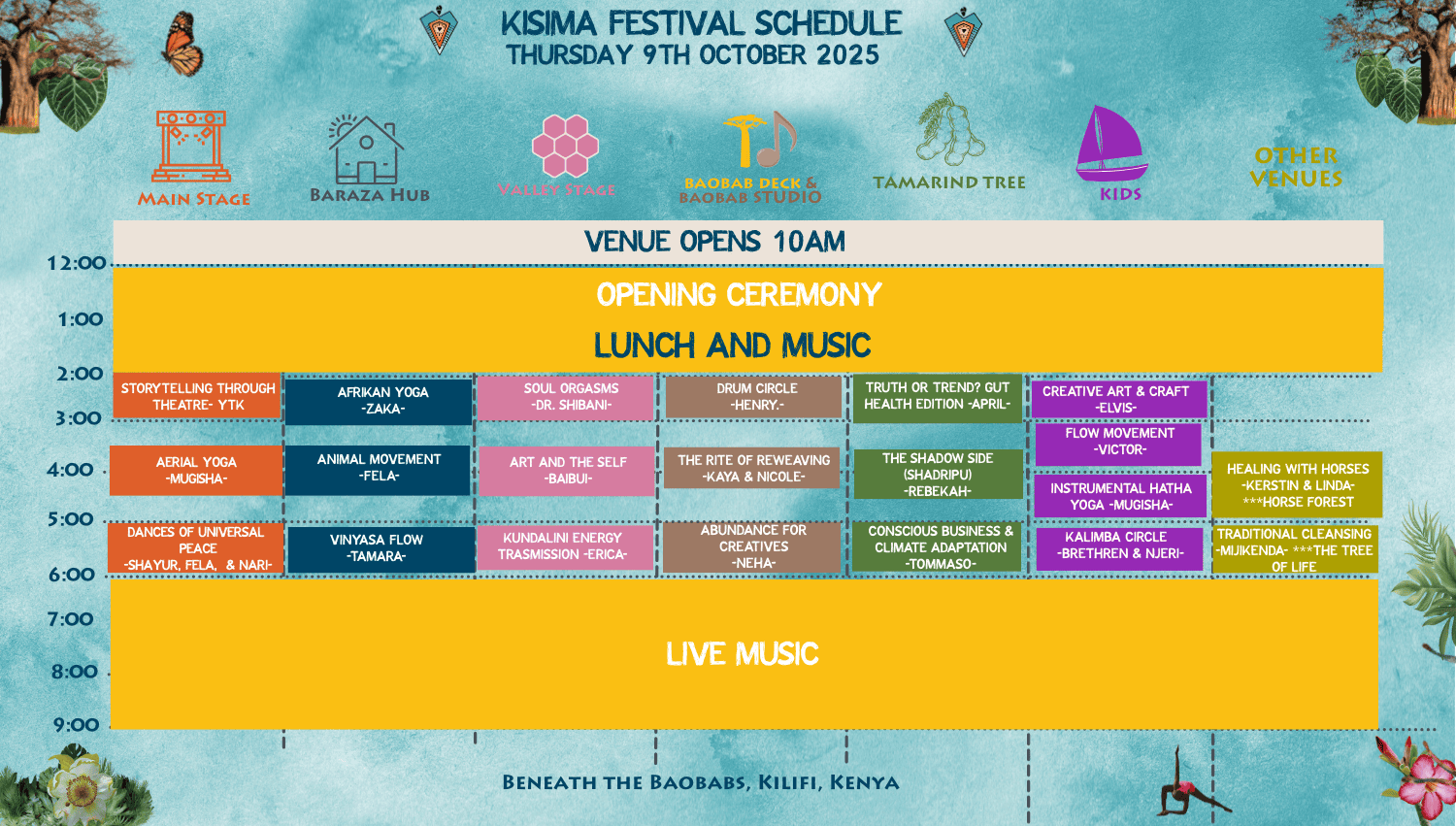 KISIMA FESTIVAL Wellness Festival Beneath the Baobabs Kilifi